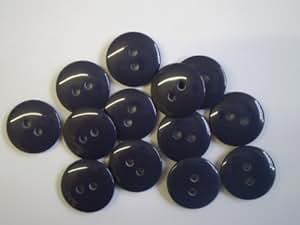 10 Navy Blue Shiny 2-hole Buttons 15mm - FREE Delivery: Amazon.co.uk ...