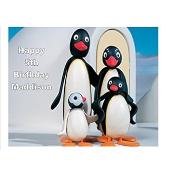 24 Pingu Penguin Edible Wafer Paper Cup Cake Toppers: Amazon.co.uk ...