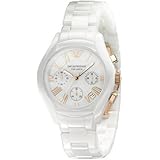 Emporio Armani AR1403 Gents White Ceramic Round White Dial Chronograph ...