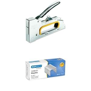 Rapid R23 Staple Gun - Chrome + Rapesco Galvanised Staples 13/8 mm ...
