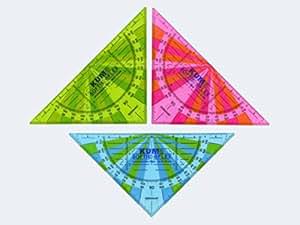 Geodreieck flexibel 17cm, Schablone, Geometrie, Zeichendreieck, bunt ...