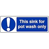 300mmx100mm This Sink For Food Wash Only Catering Sign Sticker Self ...