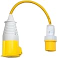 110V Extension Lead 16amp Plug 32amp Socket 2.5mm 0.5m Cable Plug ...