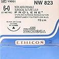 Ethicon NW823 Prolene Sutures USP 6-0, 3/8 Circle Cutting Precision Cosmetic PC-3 ...