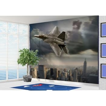 Fighter Jet City Fly By Wallpaper Wall Mural Wall Art Aircraft Army ...