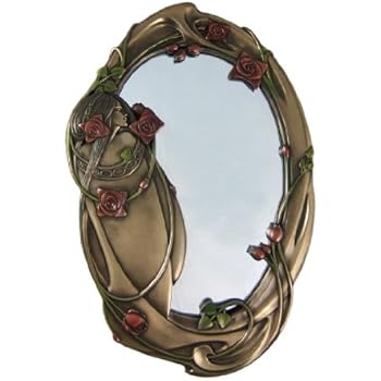 Design Toscano Lady of the Lake Art Deco Wall Mirror Sculpture, 29 cm ...