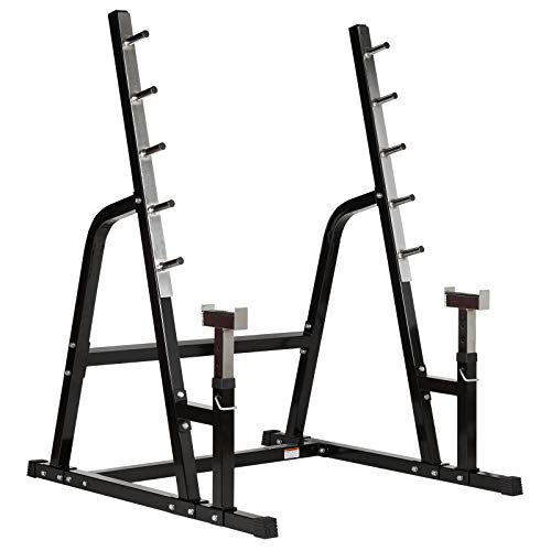 MiraFit Heavy Duty Weight Lifting Rack & Bench Press Spotter – Black ...