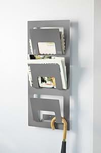 Wall Mounted Newspaper Rack, Silver-colour: Amazon.co.uk: Office Products