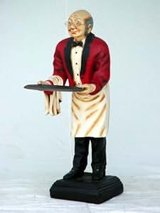 Old Man Waiter Butler Statue Holding Serving Tray 3 FT: Amazon.co.uk ...
