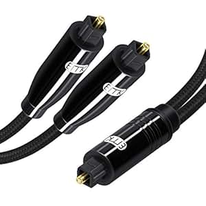 EMK Câble audio optique Câble Toslink 1 entrée sur 2 sorties et 2 ...