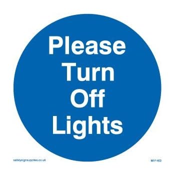 Please turn off the light when not in use Safety sign - Self adhesive ...