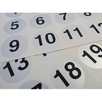 Silver 40mm Round Consecutive, Sequential Number Sequence Labels ...