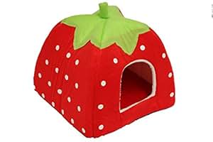 Strawberry Pet igloo bed / House 3 sizes and 3 colours to choose from ...