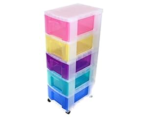 Really Useful Plastic Storage Unit 5 X 12 Litre Drawer - Color: Clear ...