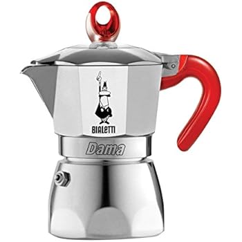 Bialetti Dama Vanity Caffettiera 3 Tazze, Alluminio, Grigio/Rosso ...