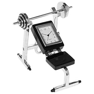 Miniature Novelty Quartz Movement Gym Weight Lifting Bench Clock - A ...