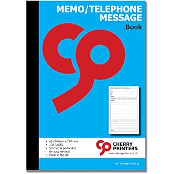 Telephone Message Note Pads, 105 x 148mm, 100 Sheets per Pad, 5 Pads ...