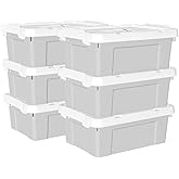 Cetomo 20L*6 Storage Boxes, Carry Plastic Storage Box with Lids ...