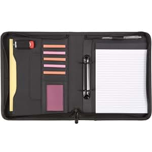 A5 Executive Ringbinder Business Conference Folder in Black (Zipped ...