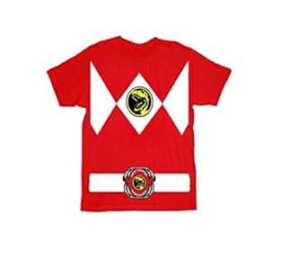 Power Rangers Red Ranger Costume Red T-Shirt Tee (Toddler Small, 4T ...