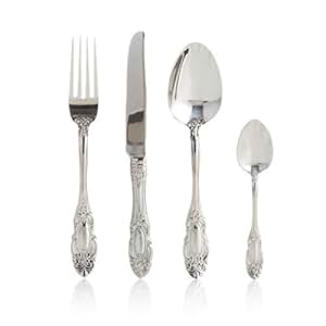 Amazon.de: Besteck-Set Barock 24-teilig - Antik Look - Edelstahl ...