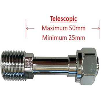 Radiator Valve Extension Tail Pieces Chrome 15mm to 40mm Adjustable ...