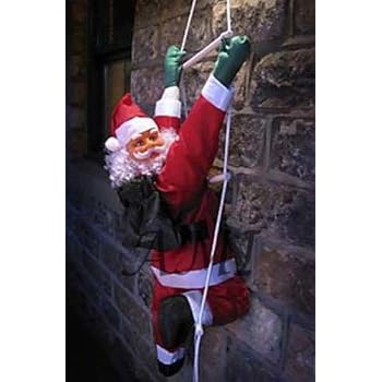 SCLL-3 90cm SANTA CLAUS Climbing on light UP Rope Ladder - Outdoor ...