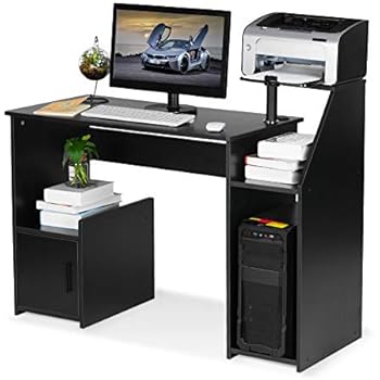 B-HID-IN-WH White Computer Workstation Desk Hideaway Home Office ...