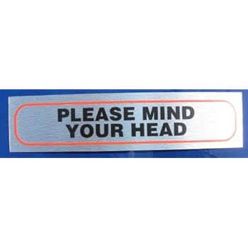 PVC Sticker Please Mind Your Head 17cm/4cm (1 SINGLE SIGN ONLY) (U ...