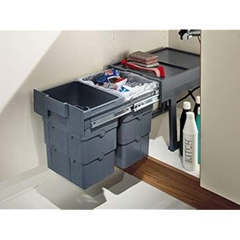 Automatic Pull-out Double Waste Bin 28 Litres: Amazon.co.uk: Kitchen & Home