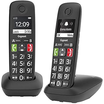 Telecom Italia Facile Mini Telefono Cordless DECT Duo, Nero/Bianco ...
