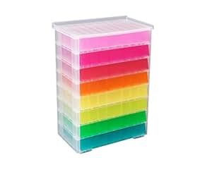 Really Useful Storage Drawer Unit 8 x 0.9 Litre Rainbow - Color: Clear/Rainbow: Amazon.co.uk ...