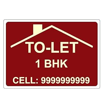 JEEPL-TOLET1BHK SIGN BOARD |GENERAL SIGN BOARD|TOLET FOR SINGLE BED ...