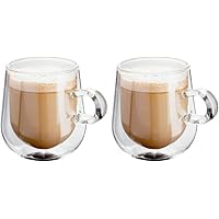 Judge JDG25 Double Walled Glass Small Coffee Cups with Handle, Set of 2 ...