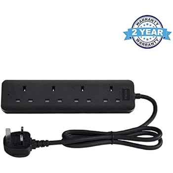 Masterplug Four Socket Extension Lead, 2 metre, 13 AMP: Amazon.co.uk ...