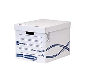 BANKERS BOX Basic Tall Cardboard Storage Boxes with Lids (Externals: H ...
