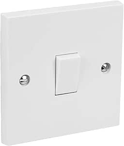 Single Gang Light Switch 1 Gang 2 Way White Plastic 10A: Amazon.co.uk ...