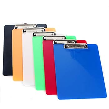 [Pack of 6] A4 Clipbboard Plastic, Rubberized Metal clamp, Durable ...