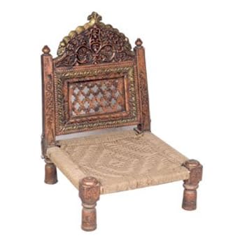 Royal Rajasthani Rajwadi Folding Wooden Chair With Jute Seat Low ...