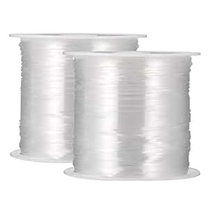 2 Packs 0.4 mm Clear Nylon Wire Non-stretchy Beading Threads for ...