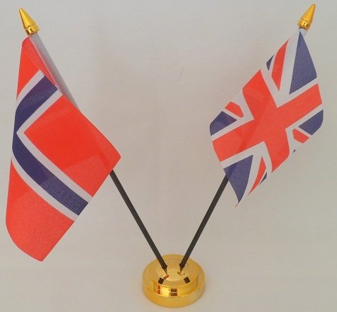 Buy Norway Norwegian Union Jack 2 Friendship Table Display With Gold ...
