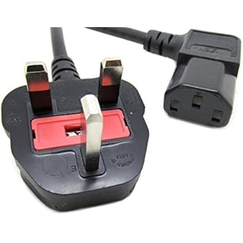 kenable Power Cord UK Plug to Right Angle IEC C13 Cable (kettle lead ...