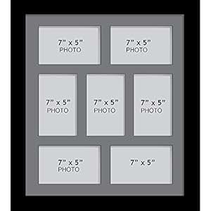 Large Multi Picture Photo Aperture Frame, 7" x 5" size with 7 openings ...