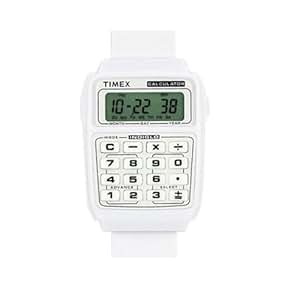 Timex Retro Archie White Calculator Watch T2N186: Timex: Amazon.co.uk ...
