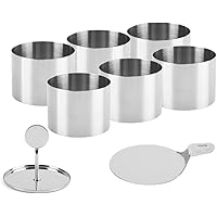 VonShef Food Presentation Rings, Set of 4 Mousse Ring Set with Spatula ...