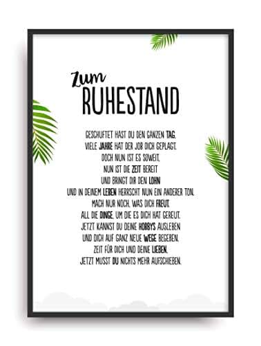 Geschenk Karte RUHESTAND Kunstdruck Rente Abschied Kollege Berufsleben ...