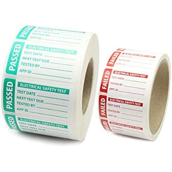 Electrical Safety Test Passed Labels - 50mm x 25mm - Price per Pack of ...