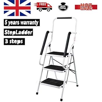 3-Platform Step Ladder with Safety Support Rails: Amazon.co.uk: DIY & Tools