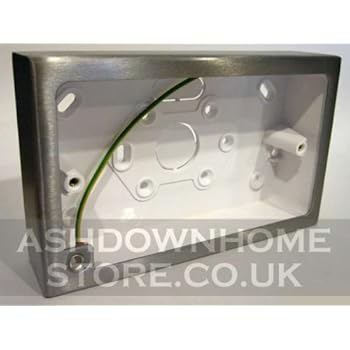 G&H PATDS 2 Gang Brushed Steel Surface Mounted Double 35mm Pattress Box ...