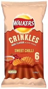 Walkers Crinkles Sweet Chilli Crisps, 6 x 28 g (Pack of 16, Total 96 ...